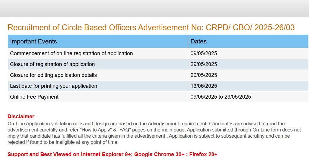 SBI CBO Recruitment 2025 Notification Out, Check Last Date and Eligibility Criteria